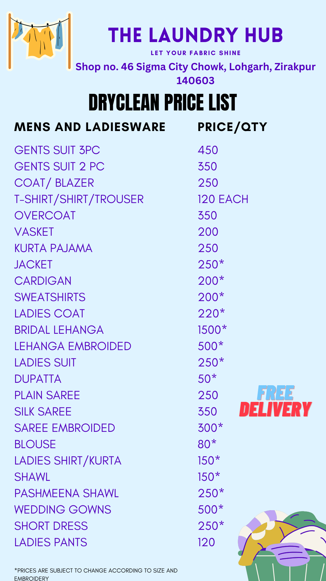 Pricing - The Laundry Hub